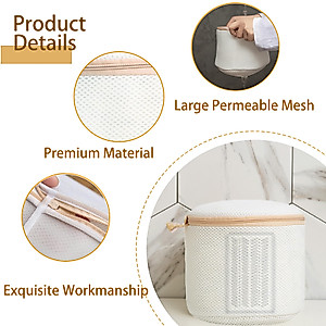 2PCS Bra Bags For Laundry,Mesh Bra Washing Bags for Washing Machine,Lingerie Bags For Washing Delicates,Underwear Brassiere Washing Bags with Zipper for Women