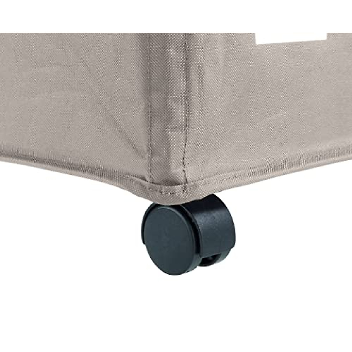 WENKO Trivo Laundry Sorter with 3 Sections (Dark, Light, Color), Laundry Basket on Wheels with Handle, Laundry Hamper with Lid, Beige, 30.6 gal, 22 x 23.6 x 13.8 in