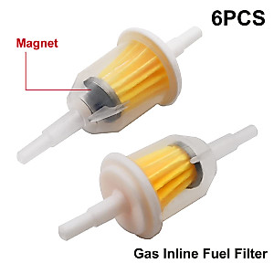 Taiss 6PCS Universal Fuel Filter With Magnet,Used To Clean For 1/4" 5/16" Fuel Line, Replaces For AM116304 GY20709 25 050 22-S 21541500 Fuel Filter F-D-002.