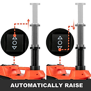 VEVOR Electric Car Jack, Electric Hydraulic Jack 3 Ton(6600 lbs) with Tire Inflator Pump and Electric Wrench, DC 12V Car Floor Jack Electric Jack Lift for an Emergency Tire Change