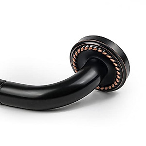 2 Pack 20 Inch Anti Slip Bronze Shower Grab Bar Oil Rubbed Black, ZUEXT Antique Brass Bathroom Grab Bar, Knurled Bath Balance Bar, Safety Handrail Support, Handicap Elderly Senior Assist Bath Handle