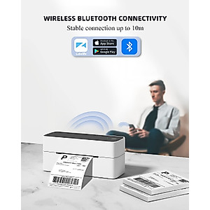 Phomemo Bluetooth Thermal Label Printer, Shipping Label - 4" x 6" Fan-Fold Labels, 500 pcs