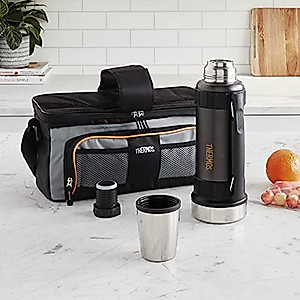 Thermos Lunch Lugger Cooler and Beverage Bottle Combination Set, Gray
