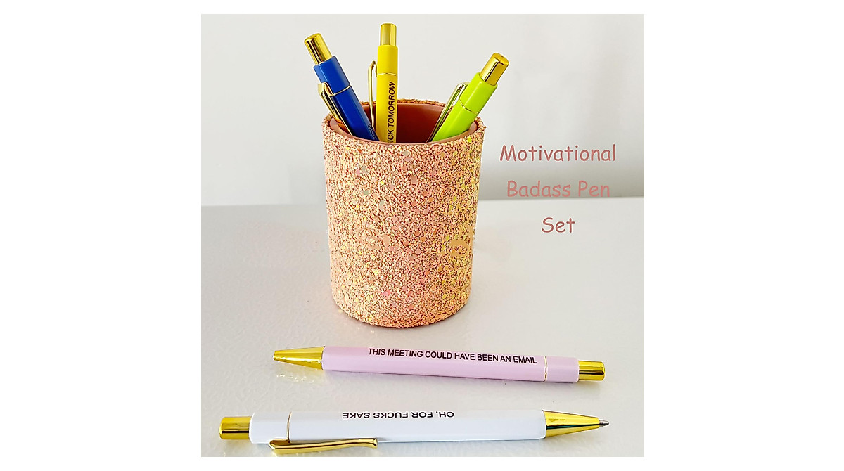 Mementofor Motivational Badass Pen Set, Funny Pens Swear Word Daily Pen ...