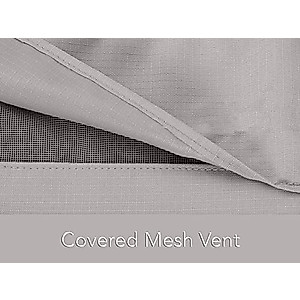 Covermates Grill Cover - Heavy-Duty Polyester, Weather Resistant, Drawcord Hem, Grill and Heating-Ripstop Grey