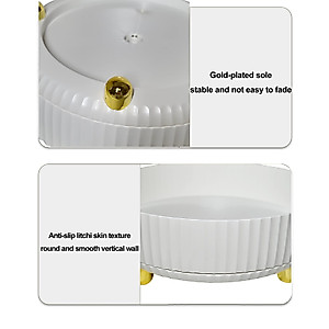 ZTXINJIN Lazy Susan Makeup Perfume Organizer, Rotating Turntable Organizer for Cabinet, Bathroom Vanity Tray Organizer with Large Capacity (White)