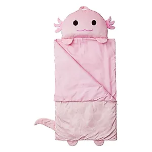 Nap Buddy Sleeping Bag for Kids, Convertible Sleeping Bag for Boys and Girls, Oeko TEX Certified, Travel Sleeper for Children, Axolotl