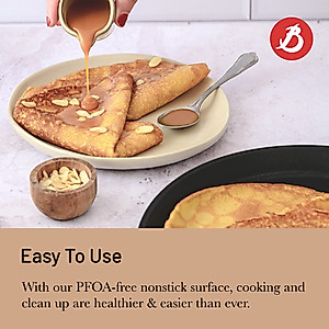 De Buyer CHOC INTENSE Nonstick Crepe & Tortilla Pan - 12” - Ideal for Making & Reheating Crepes, Tortillas & Pancakes - 5-Layer PTFE Coating - Made in France