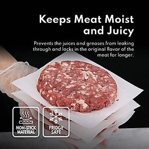 New Star Foodservice 1029048 Non-Stick Wax Patty Paper, 5.5" x 5.5", Set of 1000, Made in USA