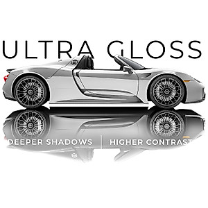 VViViD+ Ultra Gloss Silver Metallic Vinyl Car Wrap Premium Paint Replacement Film Roll with Nano Air Release Technology, Stretchable Protective Cap Liner, Self Adhesive, Indoor Outdoor (1ft x 5ft)