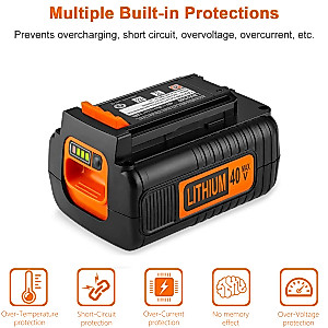 AYTXTG 3000mAh LBX2040 Replacement Black and Decker 40V Max Lithium Battery LBX2040 LBXR36 LBXR2036 LST540 LCS1240 LBX1540 LST136W 40 Volt Black and Decker Battery