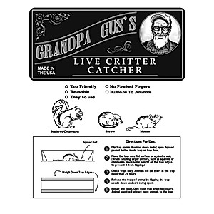 Grandpa Gus's CCT-2 Humane Live Catch & Release Critter & Rodent Trap, Indoor/Outdoor Reusable with No Poison/Glue & No Killing (Pack of 2)