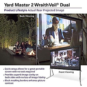 Elite Screens Yard Master 2 WraithVeil Projector Screen 180-INCH 16:9 Front and Rear 4K/8K Ultra HD Active 3D HDR Indoor Office OutdoorProjection Screens OMS180H2-DUAL US Based Company 2-YEAR WARRANTY