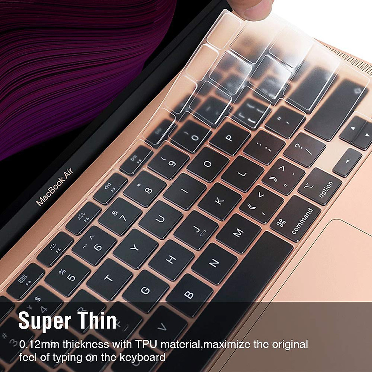 EooCoo Keyboard Cover Premium Ultra Thin Compatible for 2021 2020 MacBook Air 13 inch M1 A2337 A2179 with Retina Display, US Layout, TPU Clear