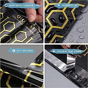 QIQIDAI Black Poly Mailers with Handle-100 Pack 2.75 Mil Thick-Easy to Carry Package Bags for Small Business, Thank You Shipping Bags for Clothing, Packaging Bags,Thank You Bags,Mailing Envelopes