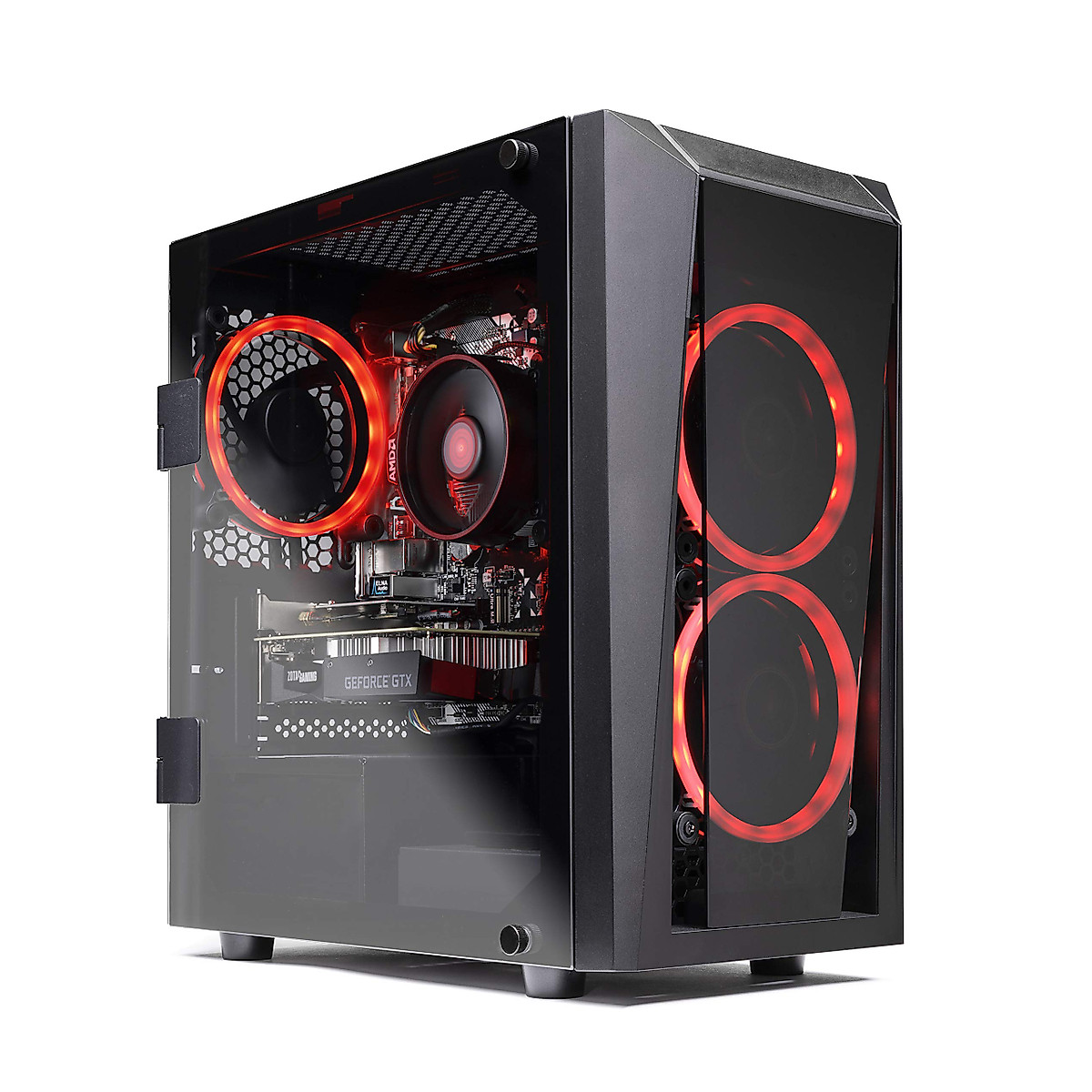 SkyTech Blaze II Gaming Computer PC Desktop – Ryzen 5 2600 6-Core 3.4 GHz, NVIDIA GeForce GTX 1660 6G, 500G SSD, 16GB DDR4, RGB, AC WiFi, Windows 10 Home 64-bit