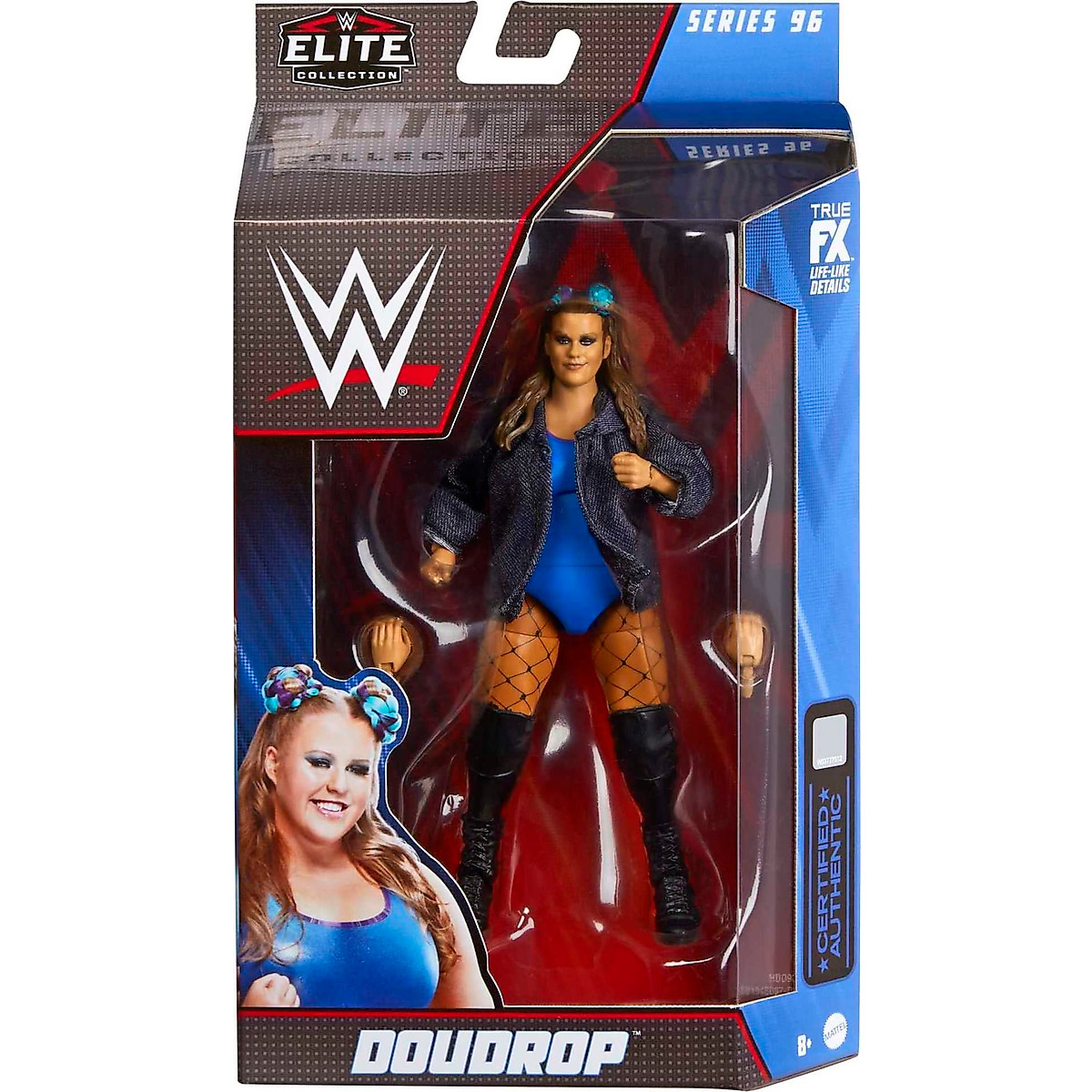 Mattel WWE Elite Collection Action Figure & Accessories, Series #96 Doudrop 6-inch Collectible with 25 Articulation Points & Swappable Hands