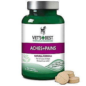 Vet’s Best Aches + Pains Dog Supplement - Vet Formulated for Dog Occasional Discomfort and Hip and Joint Support - 50 Chewable Tablets