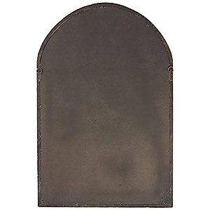 Amazon Brand – Stone & Beam Vintage Farmhouse Wooden Arched Multipanel Mantel Mirror, 36"H, Dark Stain