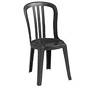 GROSFILLEX INC Miami Bistro Resin Stacking Outdoor Sidechair Black - Lot of 32