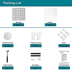 ANWBROAD Wire Cube Storage Organizer 12 Cube Metal Grids Shelves Storage Bins Shelving Stackable Modular Bookshelf Shelf Cubbies Unit Closet Cabinet for Living Room Office White LWT012T