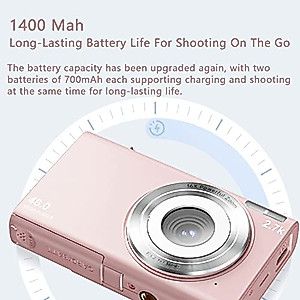 Digital Cameras for Kids Digital Camera for Photography, 48MP Camera Rechargeable Point and Shoot Cameras,Pixels HD Camera 16x Zoom Camera Built-in Microphone, for Beginner Photography (Color : C)
