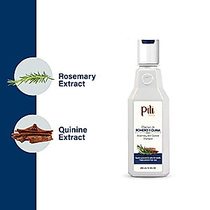 Pili Natural Rosemary and Quinine Shampoo - Strengthens Hair Follicles, Promotes Scalp Health & Hair Growth. 8.4 fl. oz.