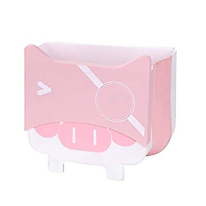 Cabilock Kitchen Hanging Trash Can Small Foldable Waste Bins Hanging Cabinet Trash Can Home Wall Bedroom Office Car Waste Container (Pink)