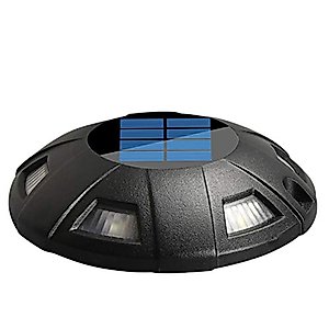 SOLUSTRE 1pc Solar Power Deck Light Outdoor Underground Yard Lamp Floor Lamp (Black)