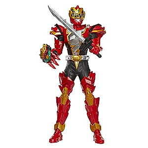 Power Rangers Dino Fury Spiral Strike Red Ranger, 12-inch Action Figures, Electronic Spinning and Light FX, Toys for 4 Year Old Boys and Girls and Up