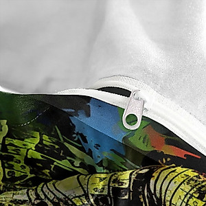 YYANQIN Crocodile Comforter Cover, 3D Printing 3 Piece Sets Blanket Soft Microfibre Quilt Cover with Zipper Closure and Pillowcases for Home Decor Bed Twin（173x218cm）