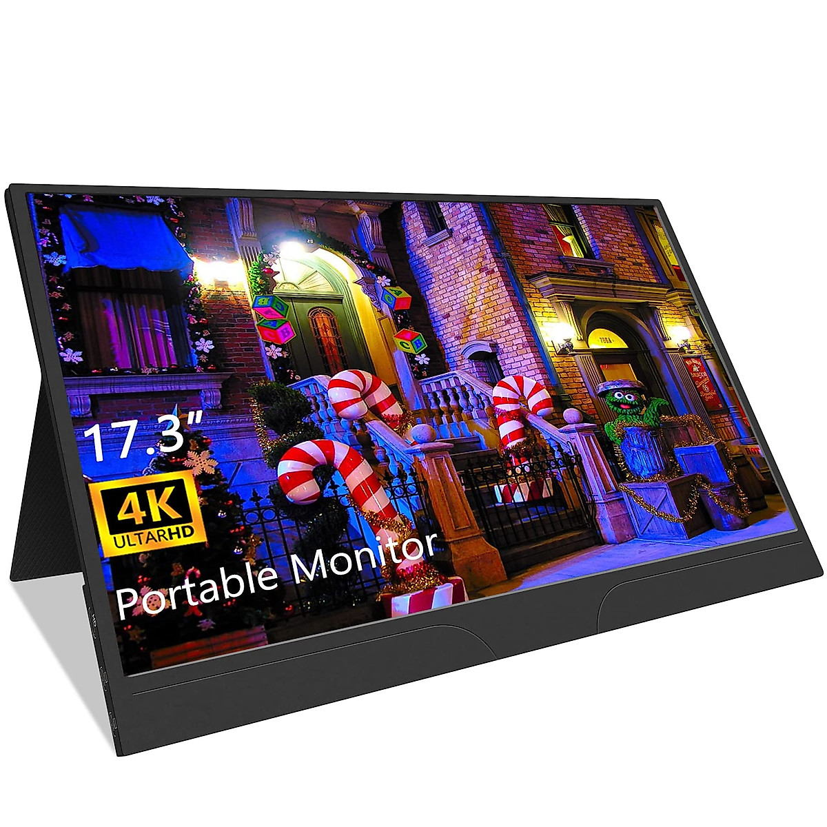 YGG Portable Monitor 17.3 Inches, 4K 3840X2160 Freesync USB-C HDMI Portable Laptop Monitor, 100% Adobe sRGB External Display, IPS Computer Gaming Monitor, Travel Monitor for Laptop Xbox Ps5 Switch Pc