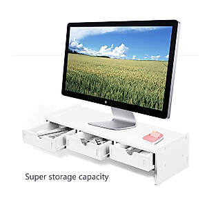 Monitor Stand Riser, Computer Laptop Riser Shelf with 3 Organizer ...