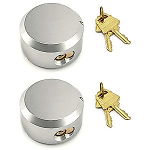 QWORK Hockey Puck Lock, 2-7/8" Trailer Door Lock, Keyed Differently, 2 Pieces