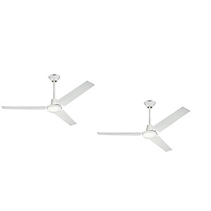 Westinghouse Lighting Industrial 56-Inch Three-Blade Indoor Ceiling Fan, (White 2 Pack)
