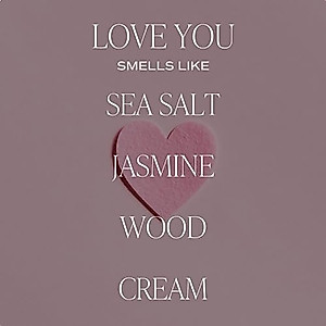 Sweet Water Decor, Love You Candle | Mahogany Teakwood Scented Soy Wax Candle for Home | Valentine's Day Gifts | 9oz Clear Jar with Pink + Red Label, 40 Hour Burn Time