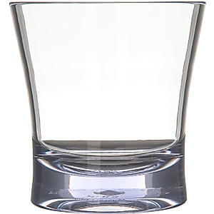 Carlisle FoodService Products Alibi Double Old Fashioned Glass for Restaurant, Kitchen, and Bar, Plastic, 12 Ounces, Clear