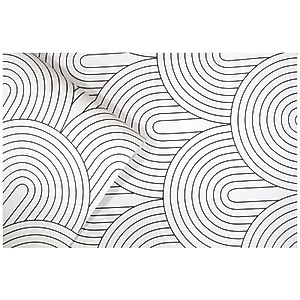 HAOKHOME 96033 Peel and Stick Wallpaper Abstract Rainbow Black/White Removable contactpaper for Home Bathroom Decorations 17.7in x 9.8ft