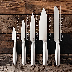 BOSKA Kitchen Knife Sets Copenhagen 5 Piece Kitchen Knives for Chopping, Slicing Knife for Meat Cutting and Dicing Gourmet Food