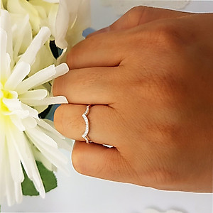 Dazzlingrock Collection 0.10 Carat (ctw) Round White Diamond Stackable Wedding Contour Band in 10K White Gold Size 5