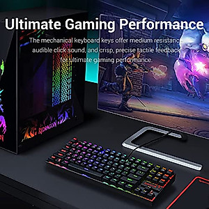Redragon K552-RGB-BA Mechanical Gaming Keyboard and Mouse Combo Wired RGB LED Backlit 60% with Arrow Key Keyboard & 7200 DPI Mouse for Windows PC Gamers (Tenkeyless Keyboard Mouse Set)