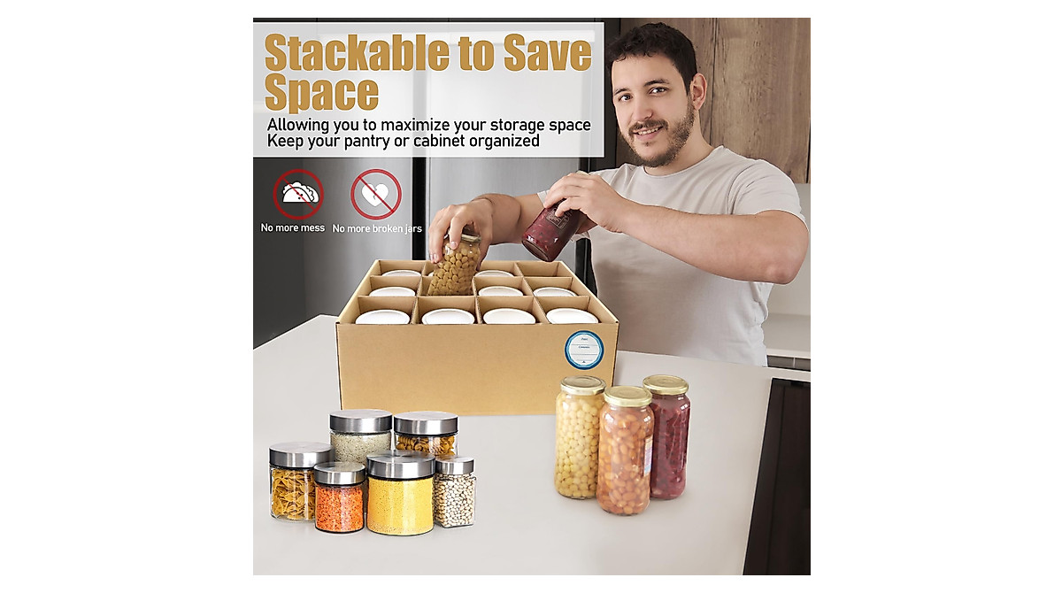 Yamahiko Mason Jar Storage Boxes for 32 oz Canning Jars