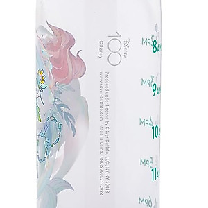 Silver Buffalo Disney The Little Mermaid Ariel Hydration Tracker Schedule Water Bottle With Screw-On Lid, 28 Ounces