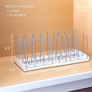 YouCopia StoreMore Expandable Cookware Rack Adjustable Pan Organizer for Kitchen Cabinet Storage, White