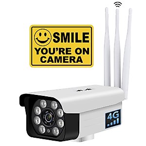 Cellular Camera Outdoor, 4G Camera for Security with 1080P for Night Vision, Cellular Security Camera with Motion Detection Alert for Home Security, 4G Cellular Camera Surveillance for 2 Way Audio
