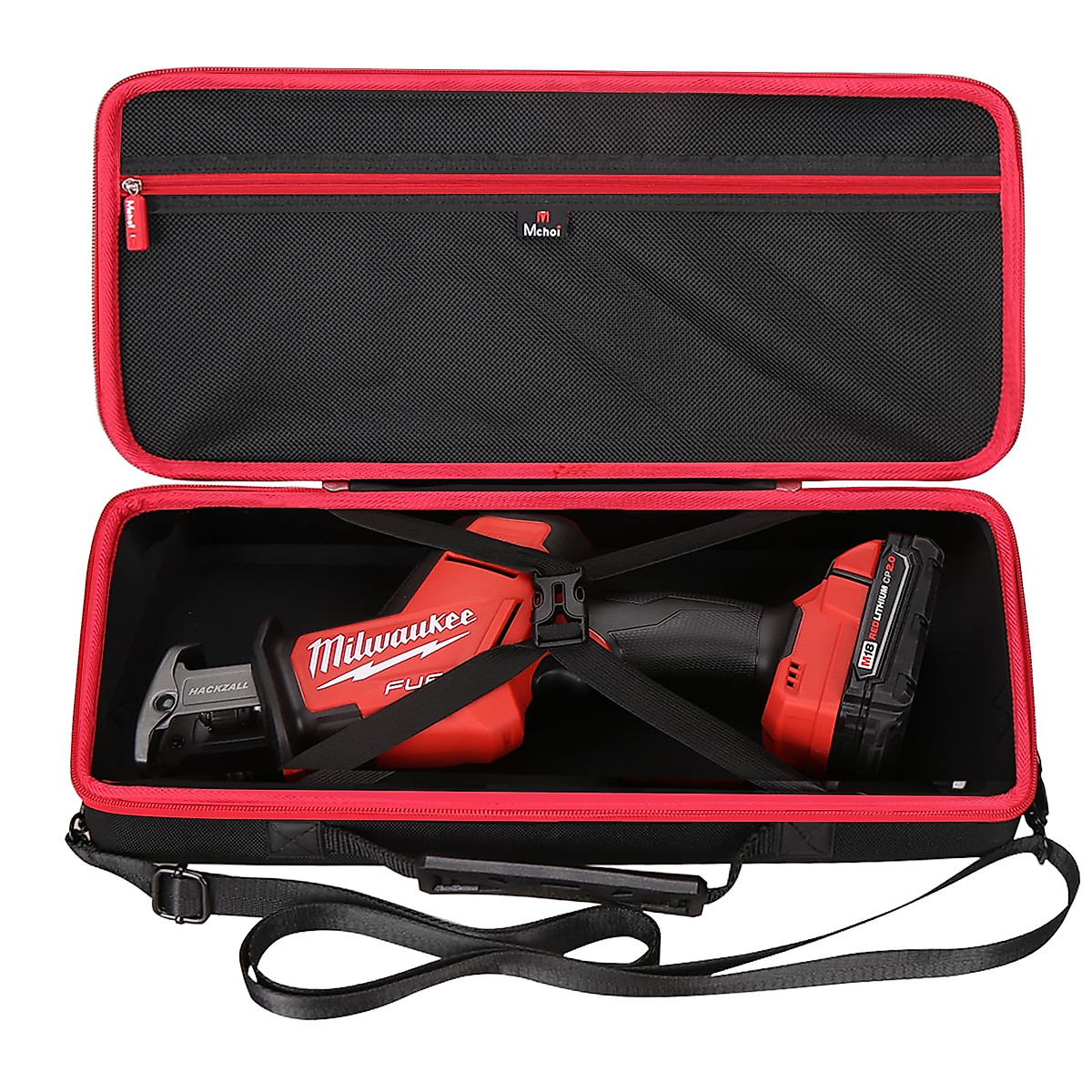 Mchoi Hard Case Suitable for Milwaukee M18 FUEL Cordless Hackzall Reciprocating Saw 2719-20, Waterproof Shockproof Milwaukee Tools Protective Case, Case Only