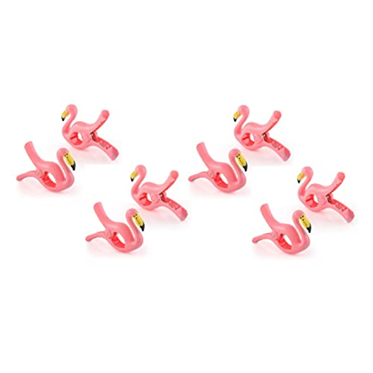 4 Pairs (8 Ct) Pink Flamingo Style Beach Towel Holders, Clips, Beach, Patio or Pool Accessories, Portable Towel Clips, Chip Clips, Secure Clips ( 4 Set Per Order )