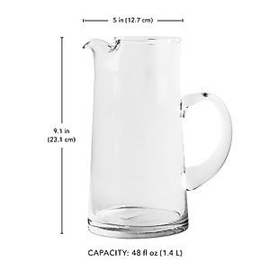 Glass Water Pitcher with Spout – Elegant Serving Carafe for Water, Juice, Sangria, Lemonade, and Cocktails – Crystal-Clear Glass Beverage Pitcher. (31259)