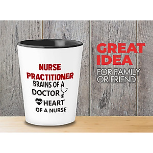 Nurse Shot Glass 1.5Oz - Idea for Nurses week Nursing Student Nurse Appreciation Week Future Doctor NICU - Nurse Practitioner Brains of a Doctor Heart
