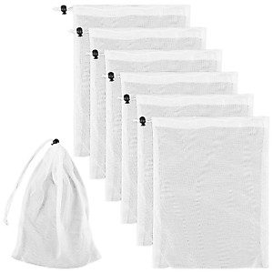 LUTER 12 x 9 Inch Pool Vacuum Mesh Bag, 6pcs Fine Mesh Replacement Bag Pool Cleaner Leaf Bag Pool Cleaner Mesh Net for Pool Vacuum Aquariums Ponds